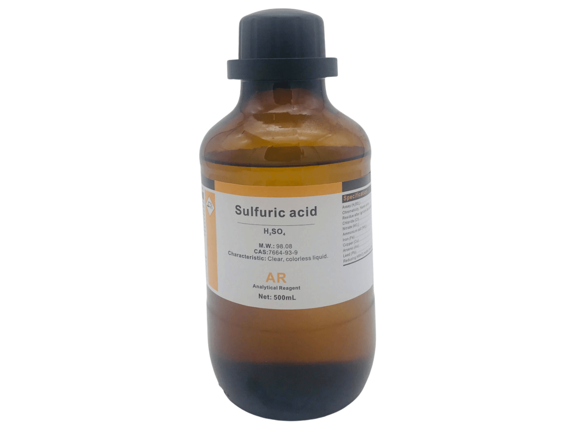 Chemical Sulfuric Acid H₂SO₄ (500ml/bottle), China – EcoClean